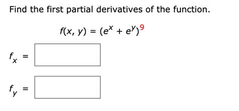 solved find the first partial derivatives of the function