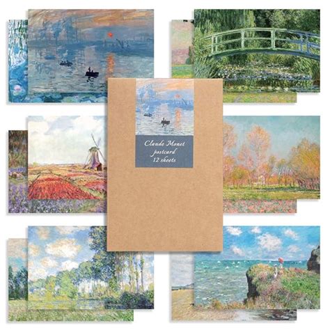Buy Monolike Claude Monet Postcards Mix 12 Pack Famous Painting And