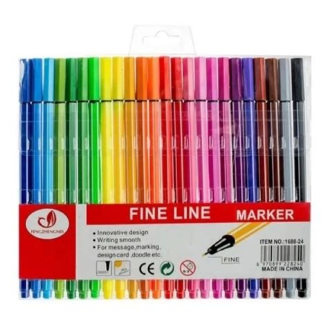 Kit De Canetas Cores Fine Line Coloridas Ponta Fina Mm
