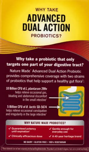 Nature Made Advanced Dual Action Digestive Probiotics Capsules 60 Ct