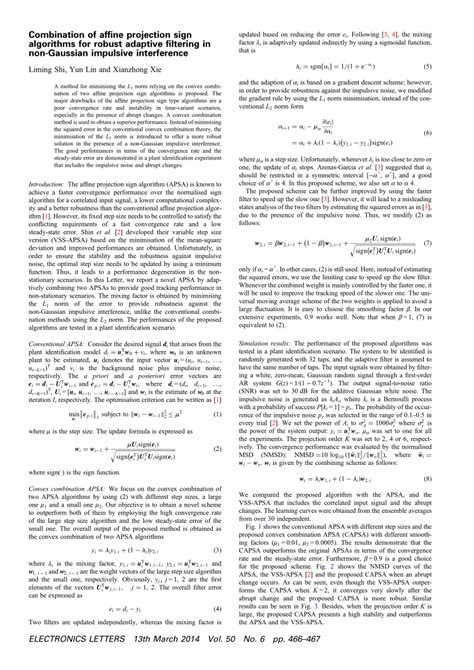 pdf combination of affine projection sign algorithms for robust adaptive filtering in non