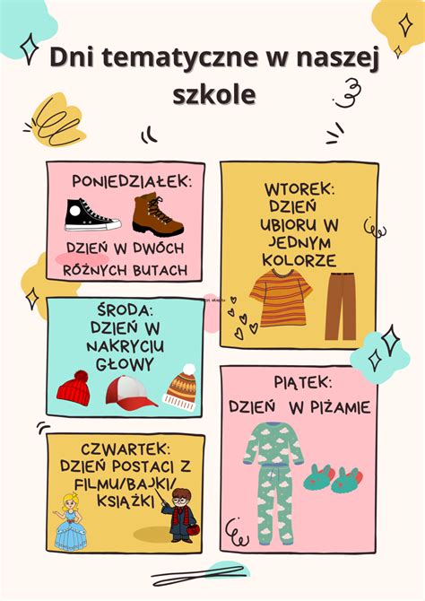 Dni Tematyczne W Szkole Publiczna Szko A Podstawowa Psp