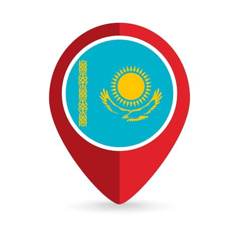 Premium Vector Map Pointer With Contry Kazakhstan Kazakhstan Flag