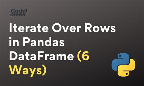 how to iterate over rows in pandas and why you should