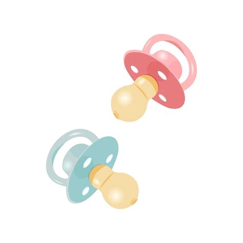 Chupete de bebé maniquí rosa y azul para niñas y niños ilustración de