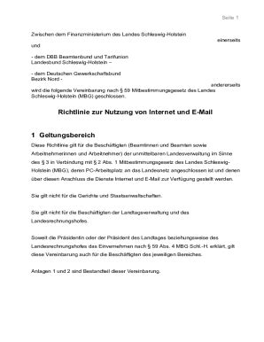 Ausfüllbar Online Richtlinie zur Nutzung von Internet und E Mail 1