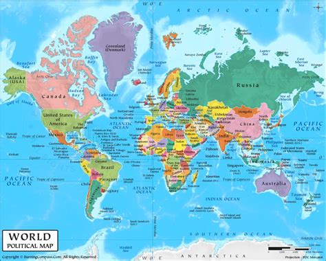 World Map With Countries Names