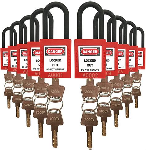 WUWEOT 10 Pack Lockout Tagout Locks Red Loto Safe Padlocks OSHA