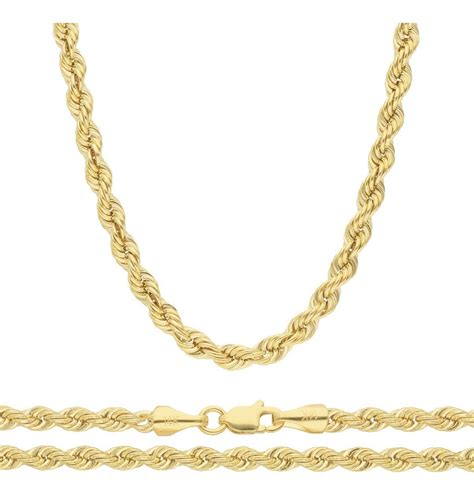 Cadena Torzal Torsal Oro 14k 60cm 4 2mm Italy Grueso Hombre Envío gratis