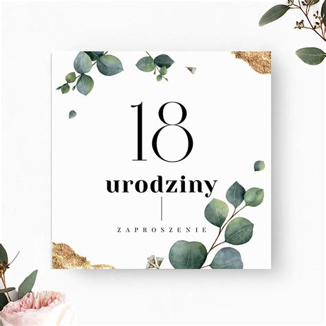 Zaproszenie Urodzinowe Kwadratowe Ampla Paperstudio Papeteria