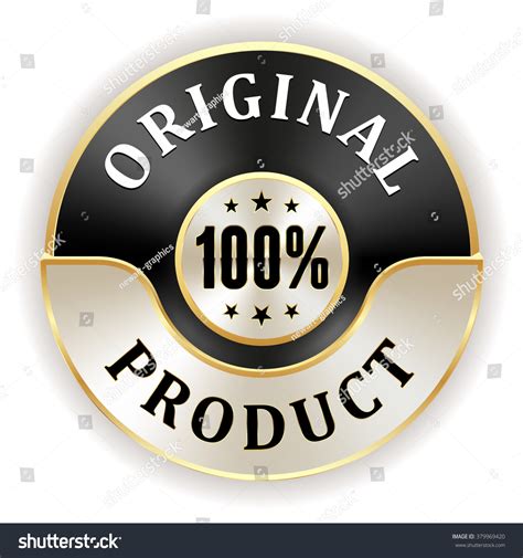 Black 100 Percent Original Product Badge Stock Vector Royalty Free