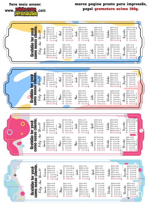 Marca Pagina calendário 2023 modelo 02