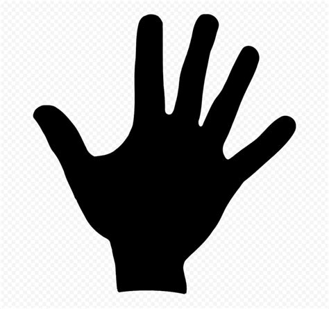 HD Black Silhouette Right Hand Print PNG Citypng