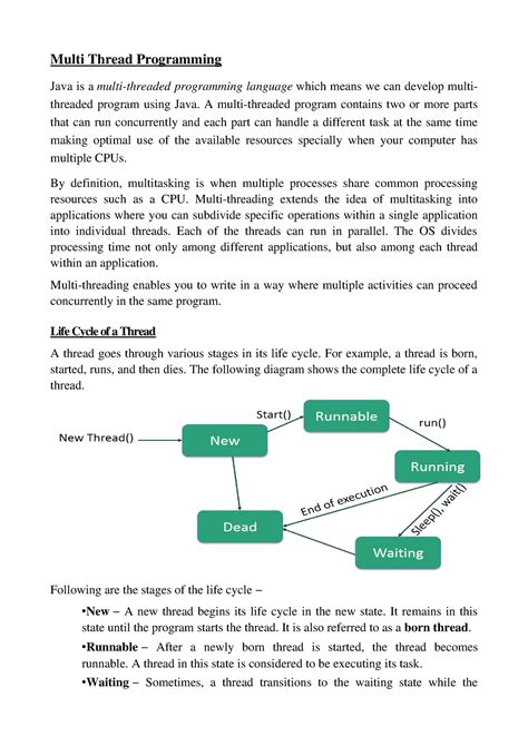 multi thread u 2 multi thread programming java is a multi threaded programming language which