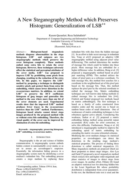 pdf a new steganography method which preserves histogram generalization of lsb
