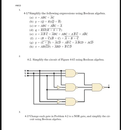 solved hw13 1 simplify the following expressions using