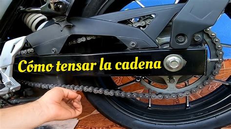 cómo tensionar ajustar la cadena de la moto YouTube