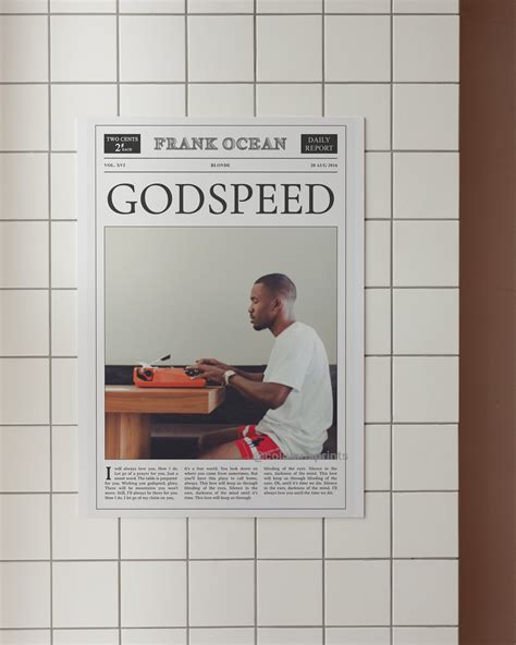 Frank Ocean Godspeed Blonde Wall Print Wall Art Dorm Room Etsy