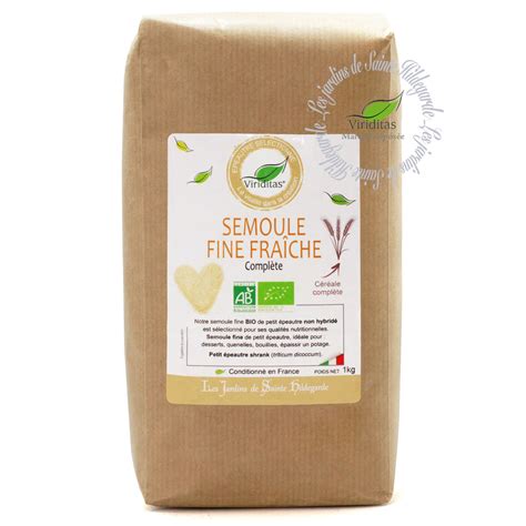 SEMOULE FINE FRAICHE PEI BIO 1KG Les Jardins De Sainte Hildegarde