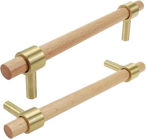 SYZOW poignée de meuble en Bois 6 pièce Poignée en bois poignées de