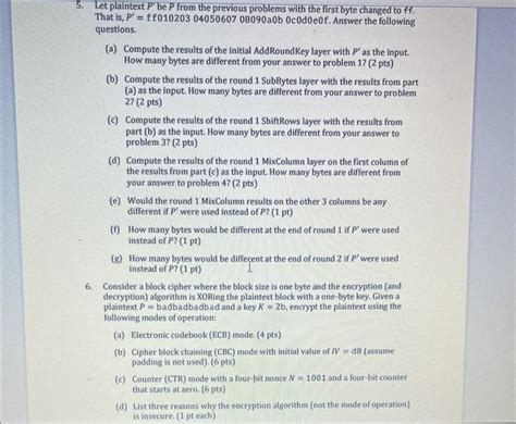 solved problems 1 through 5 will used hexadecimal notation