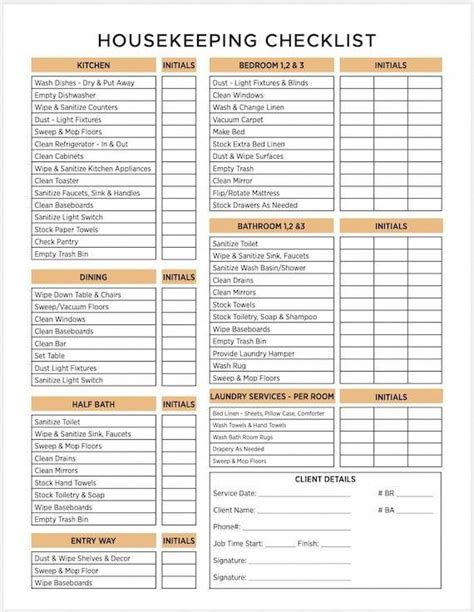 Airbnb Cleaning Checklist Canva Editable Housekeeping Etsy Finland