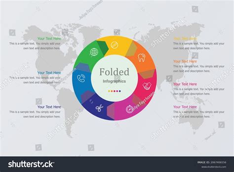 Round Infographic Diagram Folded Arrows Circular Stock Vector Royalty