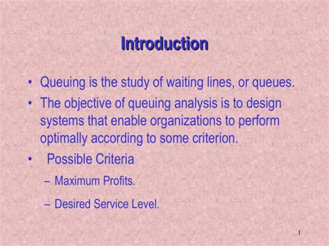 queuing systems