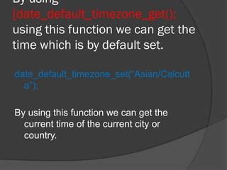 Php Date And Time Function Ppt