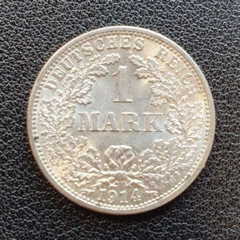 1 Mark Stück 1914 F Deutsches Reich Reichsadler alte Silber Münze