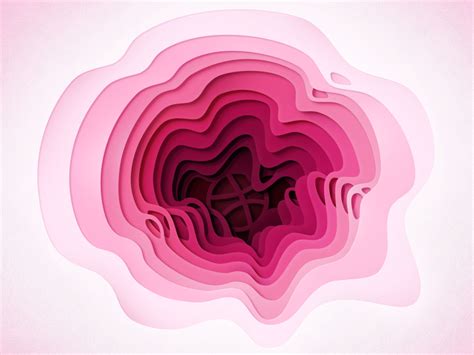 Pink Gradation Paper Cutout Art Pink Gradation Paper Sculpture
