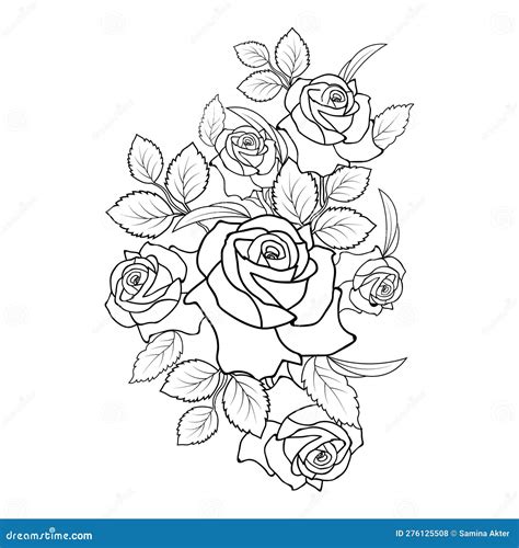 Rose Flower Bouquet Drawing Outline Rose Drawing Rose Drawing The