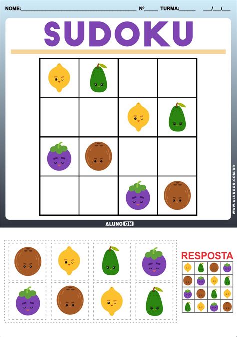 12 Atividades de Sudoku para crianças Educação infantil e Fundamental