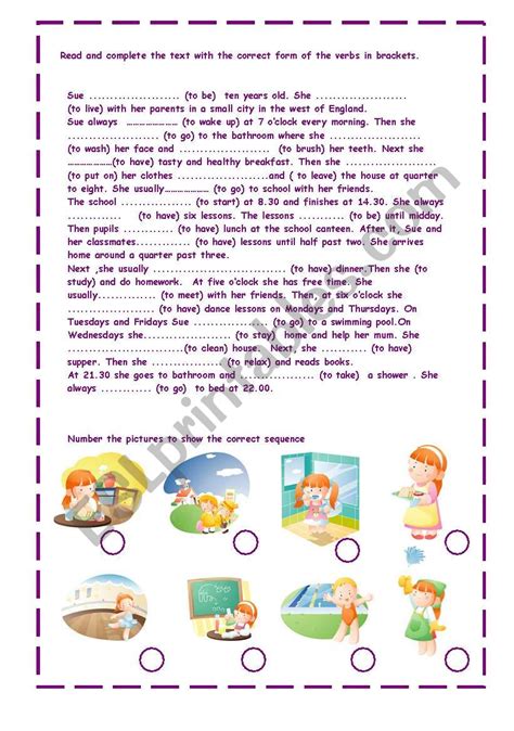 Sues Day Esl Worksheet By Gosia