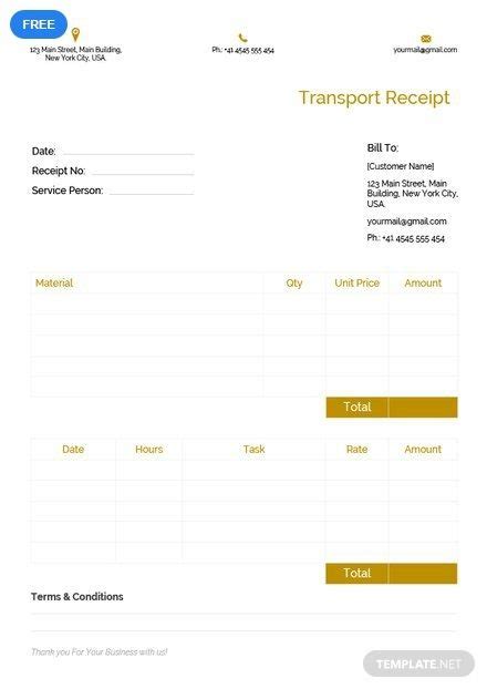 Create A Professional Looking Transport Receipt For Your Business This