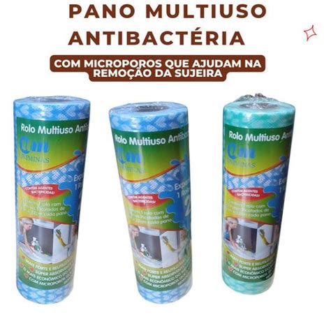 Pano Multiuso Antibact Ria Tipo Perfex Rolo Picotado X Cm Para