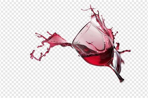 Red Wine Splash Isolated On Transparent Background Premium AI