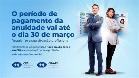 O período de pagamento da anuidade vai até 30 de março CRA PI