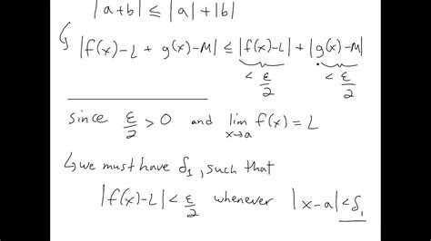 limit laws proof of sum law youtube