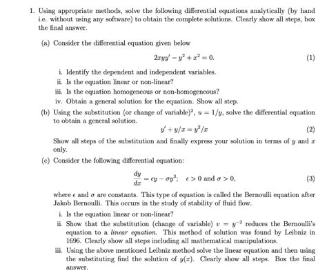 solved using appropriate methods solve the following