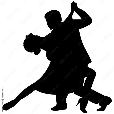Silhueta Casal dançando Tango Stock Illustration Adobe Stock