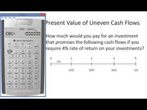 PV Of Uneven Cash Flows Using The BA II Plus Calculator YouTube