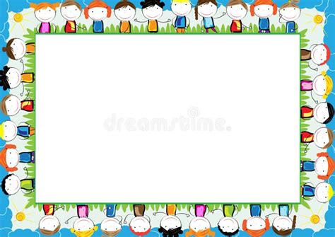 Gekleurd Kader Voor Jonge Geitjes Vector Illustratie Illustration Of