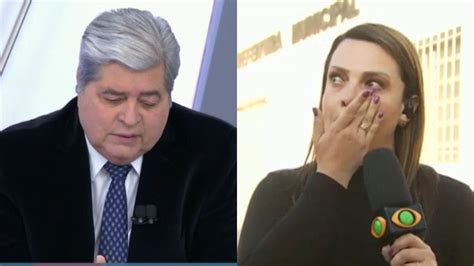 Datena e repórter se emocionam tragédia do ciclone no RS Estou