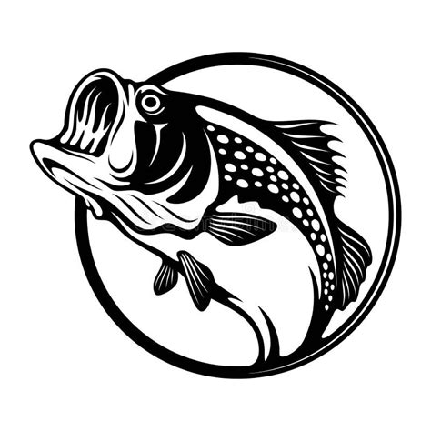 Logotipo De La Pesca Pescados Bajos Con El Emblema Del Club De La