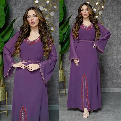 Robe longue de luxe pour femmes musulmanes abaya arabe dubaï caftan