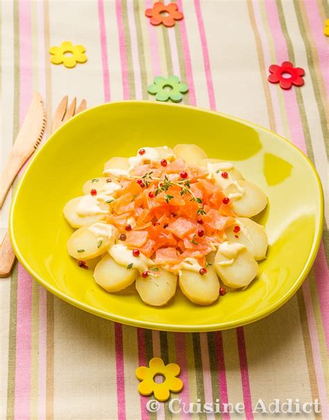 Salade de pomme de terre au saumon fumé sauce au raifortx Recette de