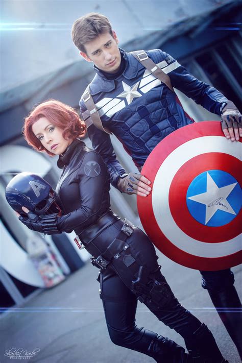 Avengers Black Widow Captain America Marvel By Shashinkaihi On Deviantart