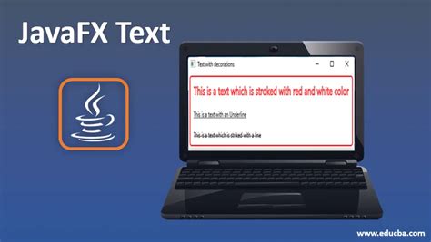 Texte JavaFX Propriétés avec programme pour implémenter du texte