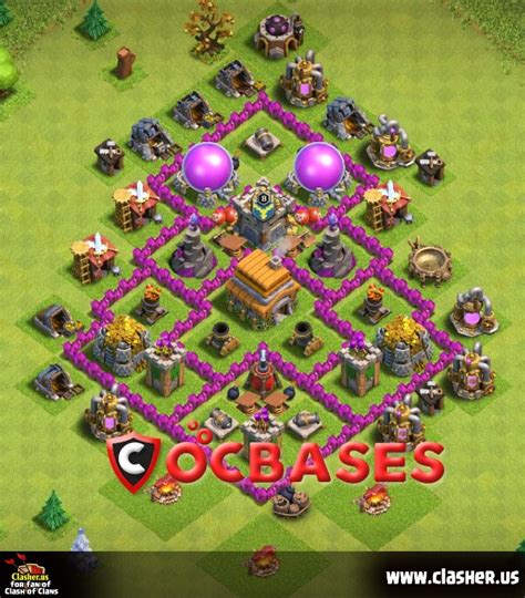 Town Hall 6 TROPHY Base Map 7 Clash Of Clans Clasher Us